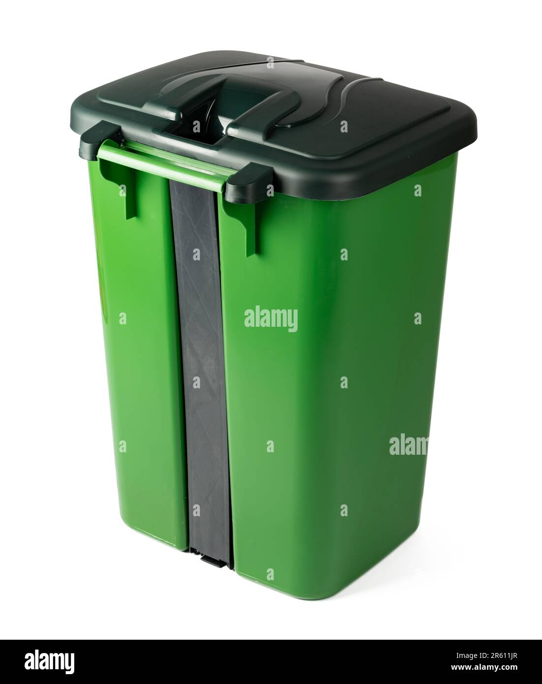 Green recycle bin isolated on white background Stock Photo - Alamy