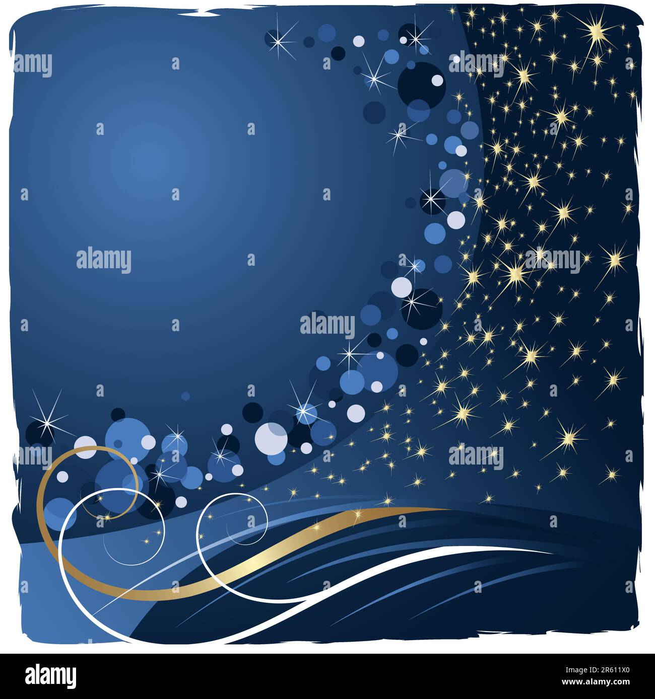 Blue christmas background frame gold Stock Vector Images - Alamy