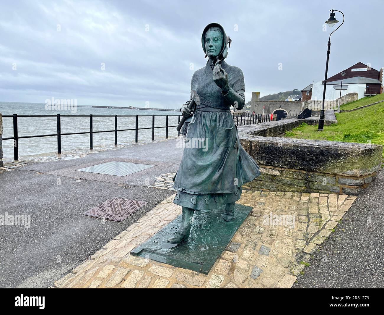A statue of Mary Anning, who helped create the science of paleontology ...