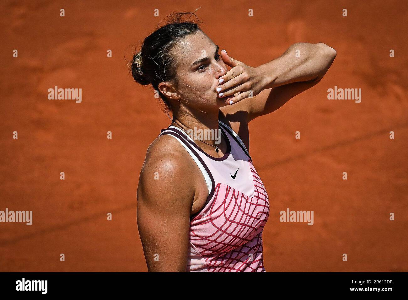Aryna SABALENKA of Belarus celebrates his victory during the tenth day ...