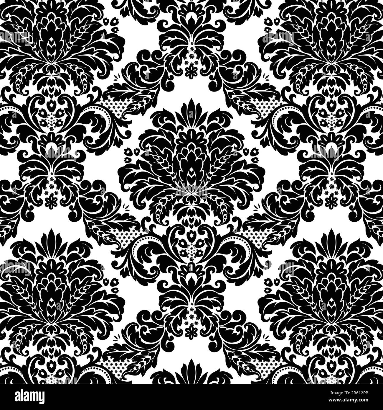 Damask seamless floral background pattern. Vector illustration Stock ...