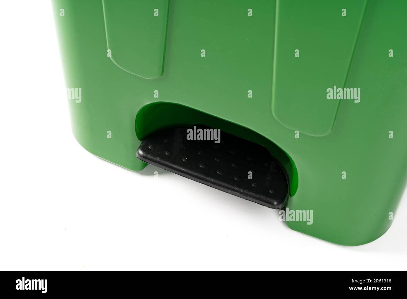 Foot pedal waste bin isolated on white Stock Photo - Alamy
