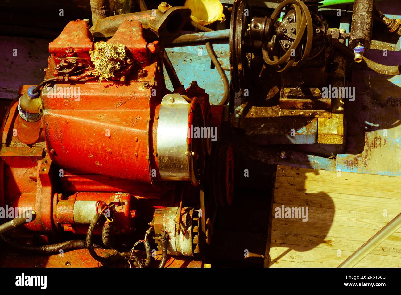 Fisher boat motor close up view Stock Photo - Alamy
