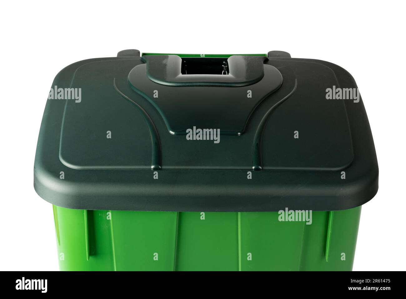 Green recycle bin isolated on white background Stock Photo - Alamy