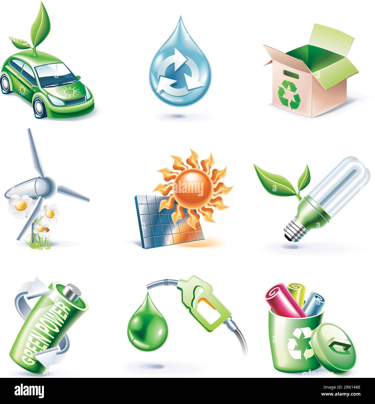 Set of highly detailed cartoon icons Stock Vector Image & Art - Alamy