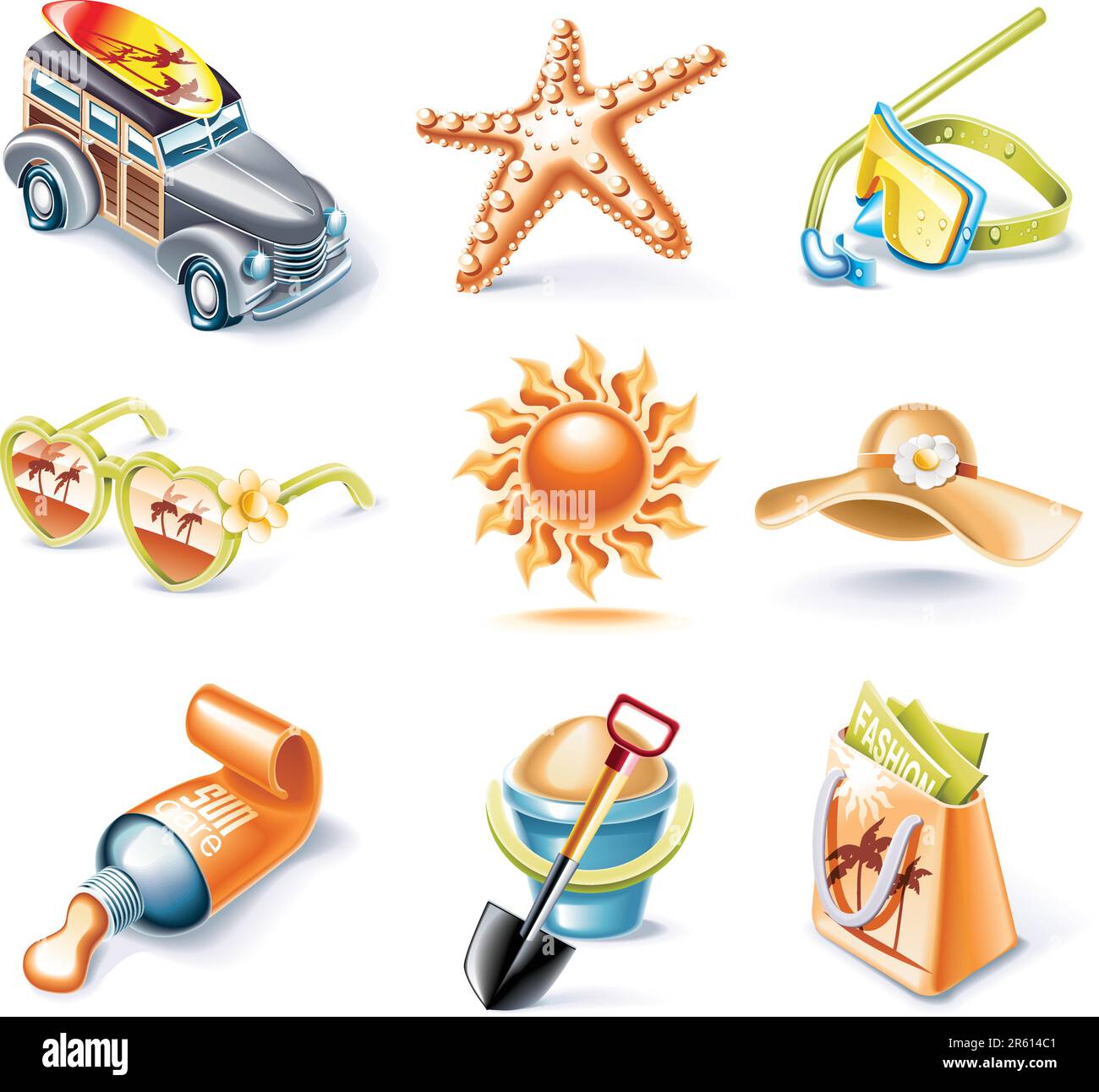 Set of highly detailed cartoon icons Stock Vector Image & Art - Alamy