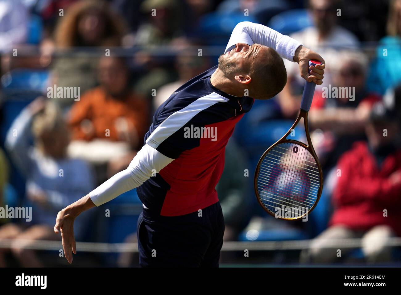 Great Britain's Daniel Evans in action during the Men's Singles Round ...