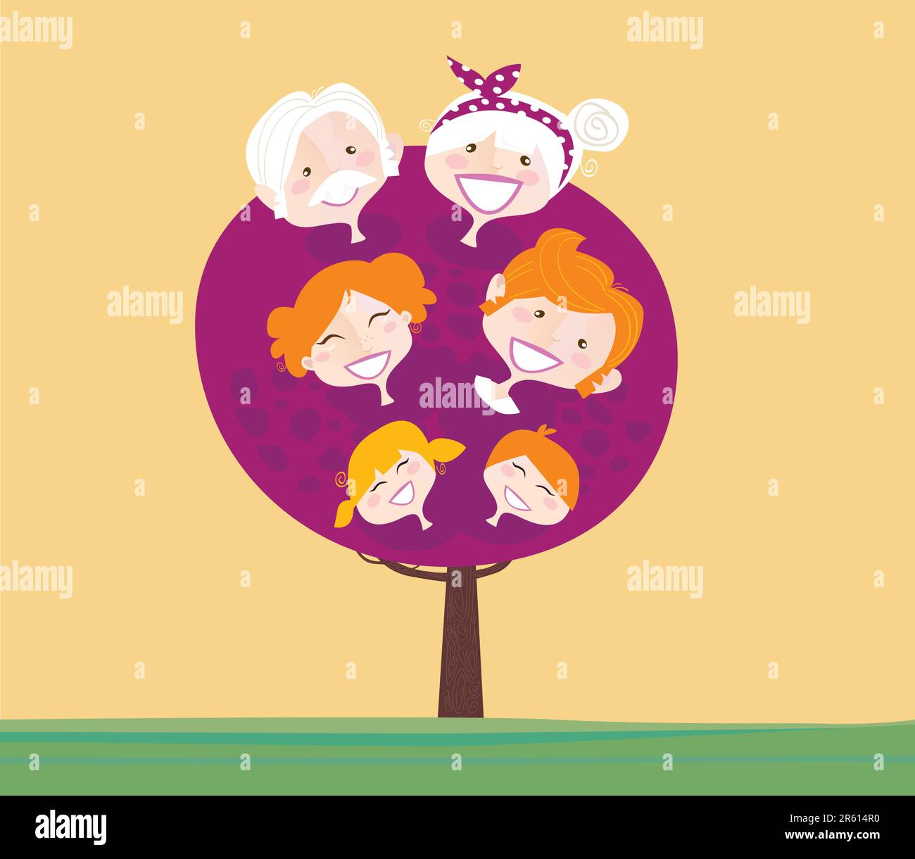 Family relationship tree. Grandmother, grandfather, mother, father and ...