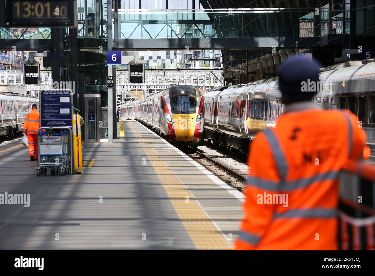 A London North Eastern Railway (LNER) train arrives at London King's ...