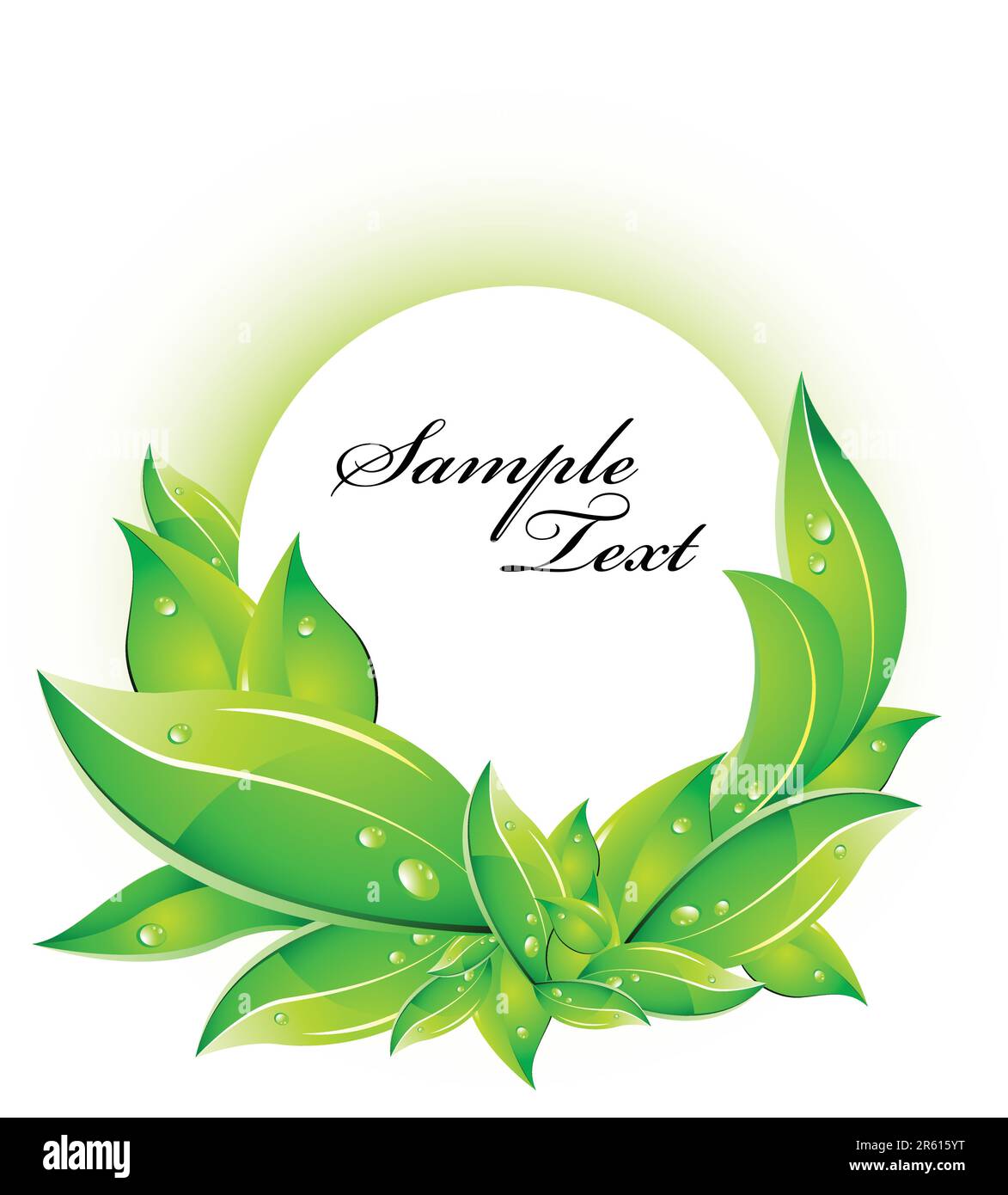 Vector Eco Concept with Leafs surrounding Your Text - easy to edit ...