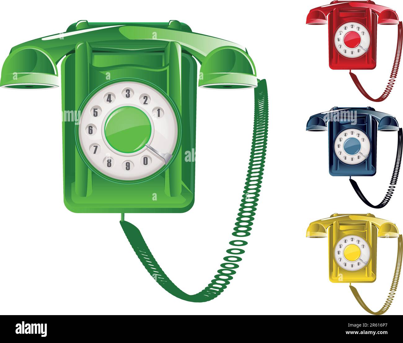 Retro Telephone Illustration (Global Swatches Included Stock Vector ...
