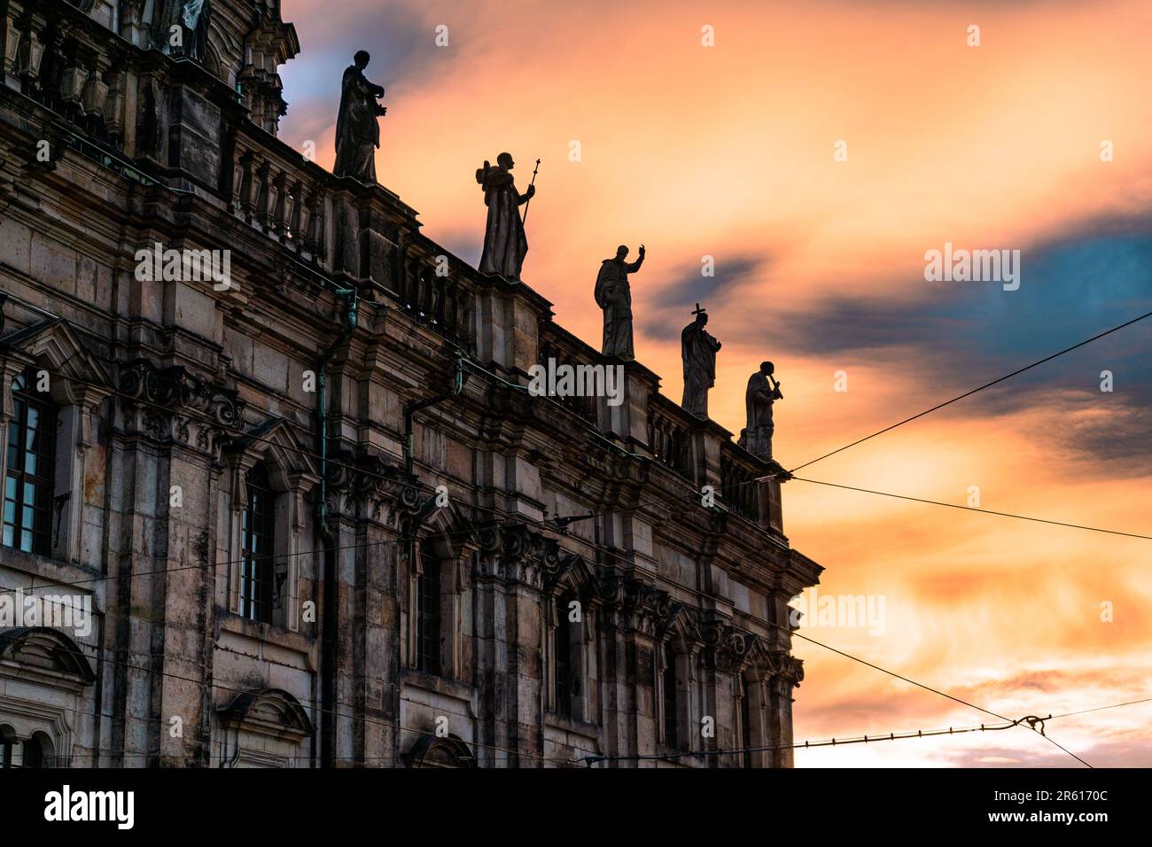 The statues of the Cathedral of the Holy Trinity in Dresden, Germany ...