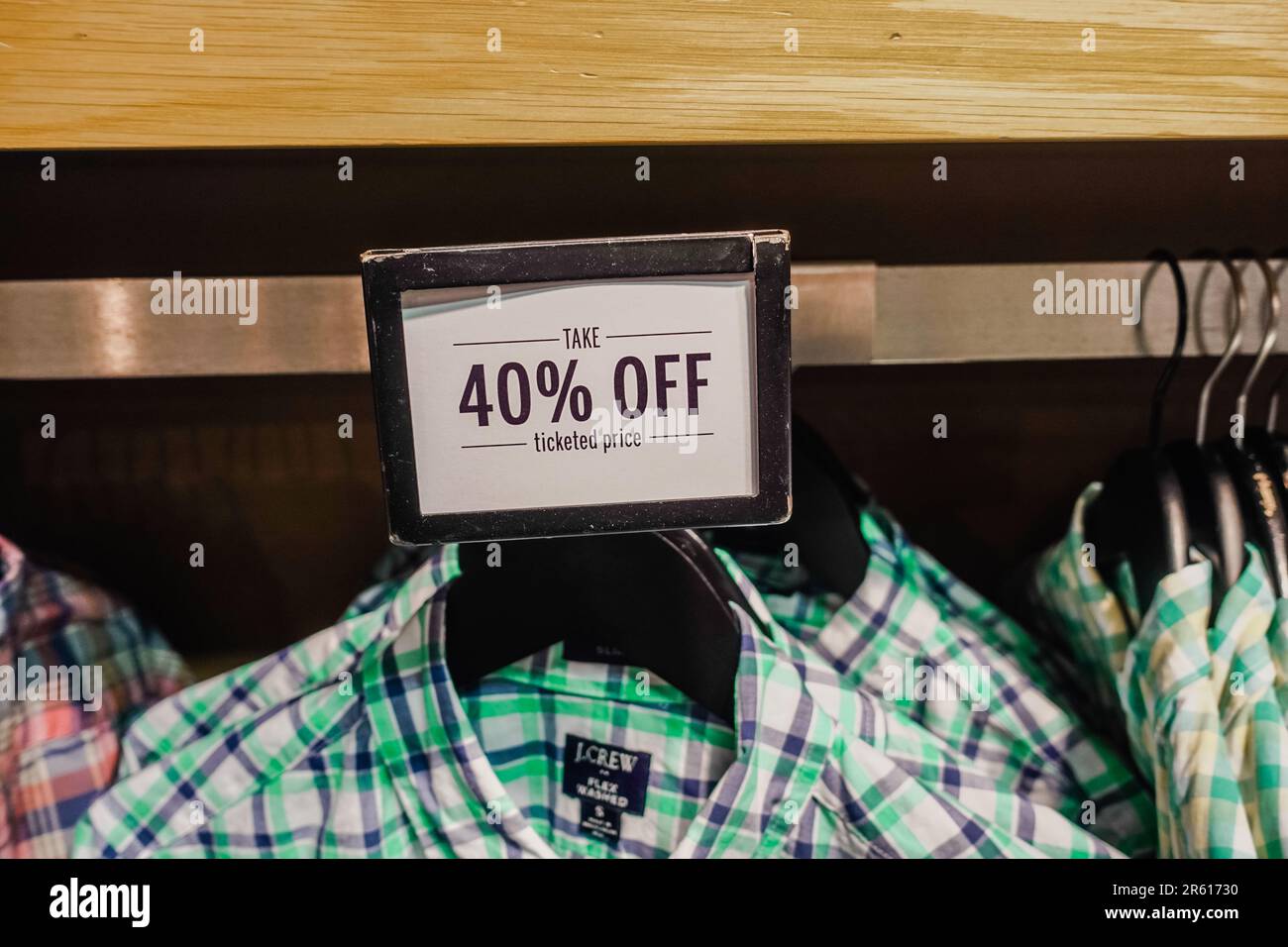 40% off price tag store US Stock Photo - Alamy