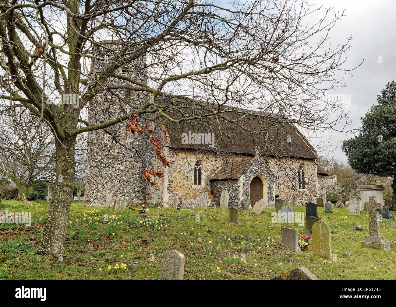 St Edmund’s Fritton near Great Yarmouth, a Norman round towered and ...
