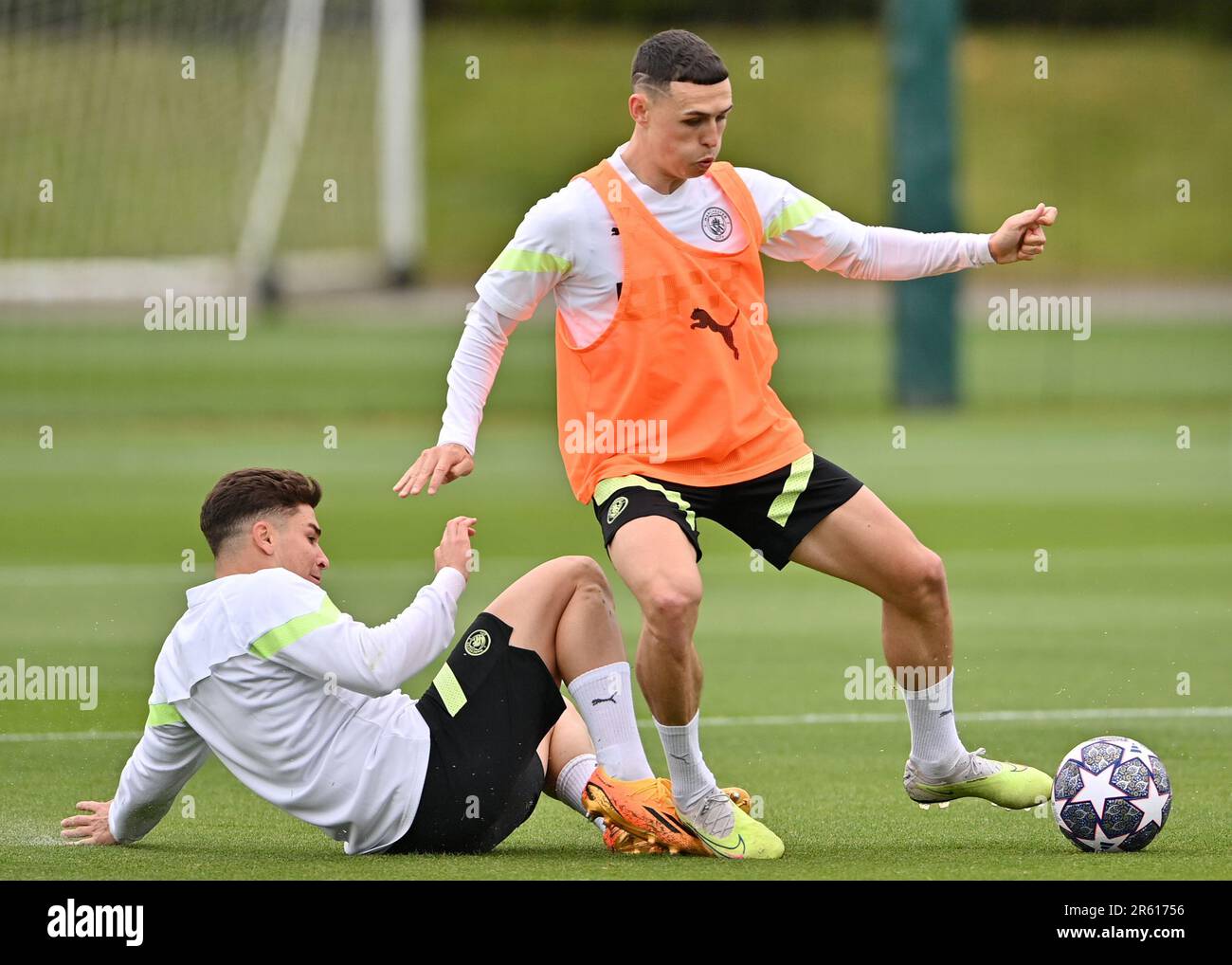 Phil Foden and Julian Alvarez of Manchester City at the City Football ...