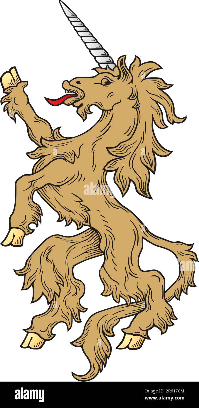 Gold unicorn Stock Vector Images - Alamy