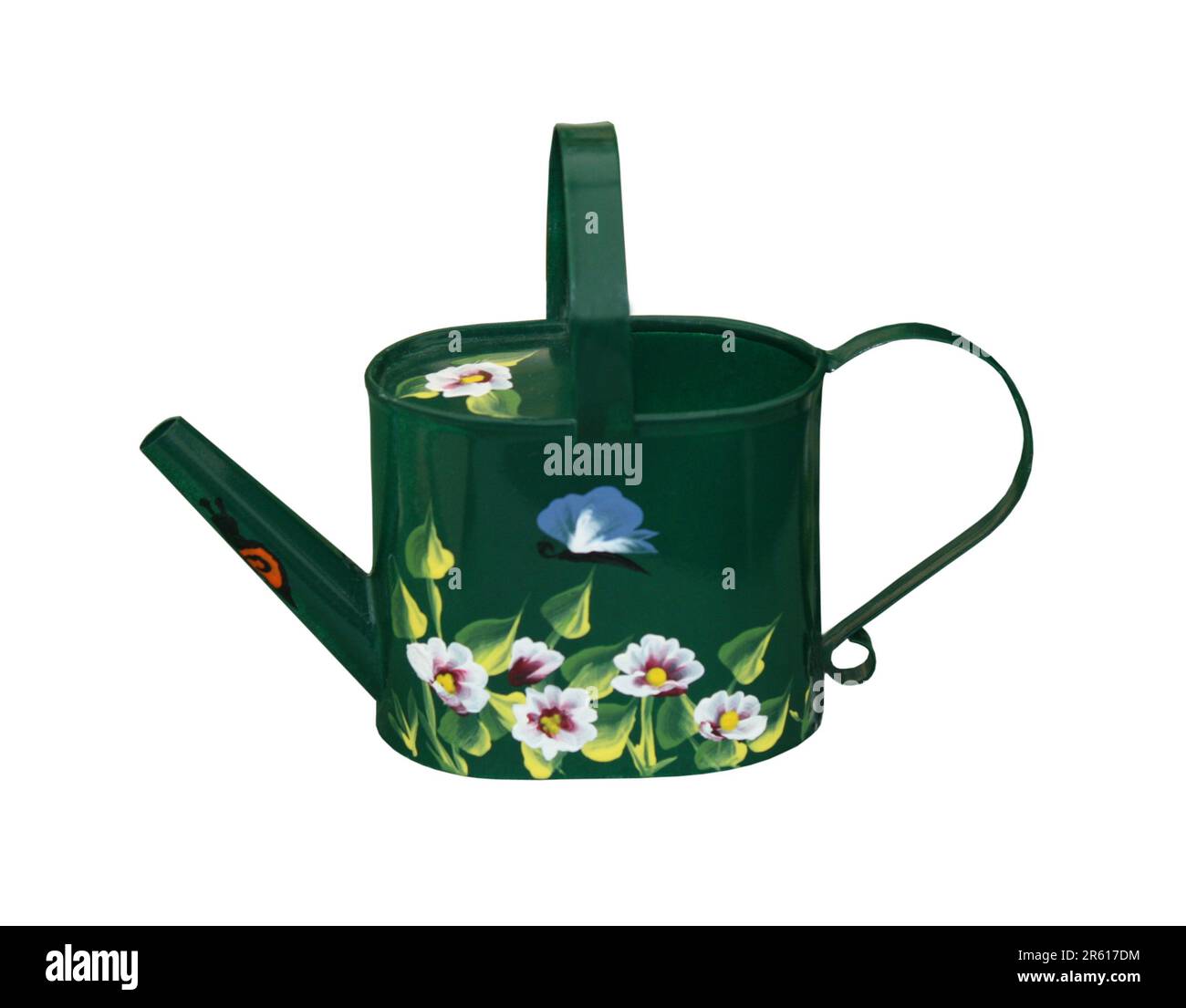 A Brightly Decorated Metal Bargeware Watering Can Stock Photo - Alamy