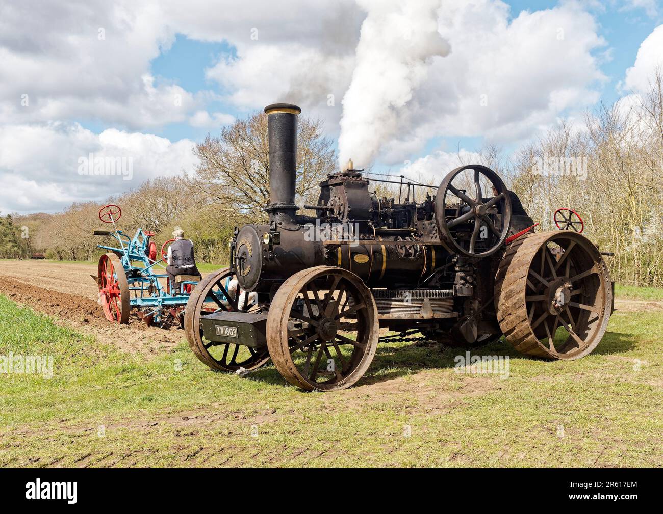Fowler steam ploughing engines used for rapid ploughing of fields ...