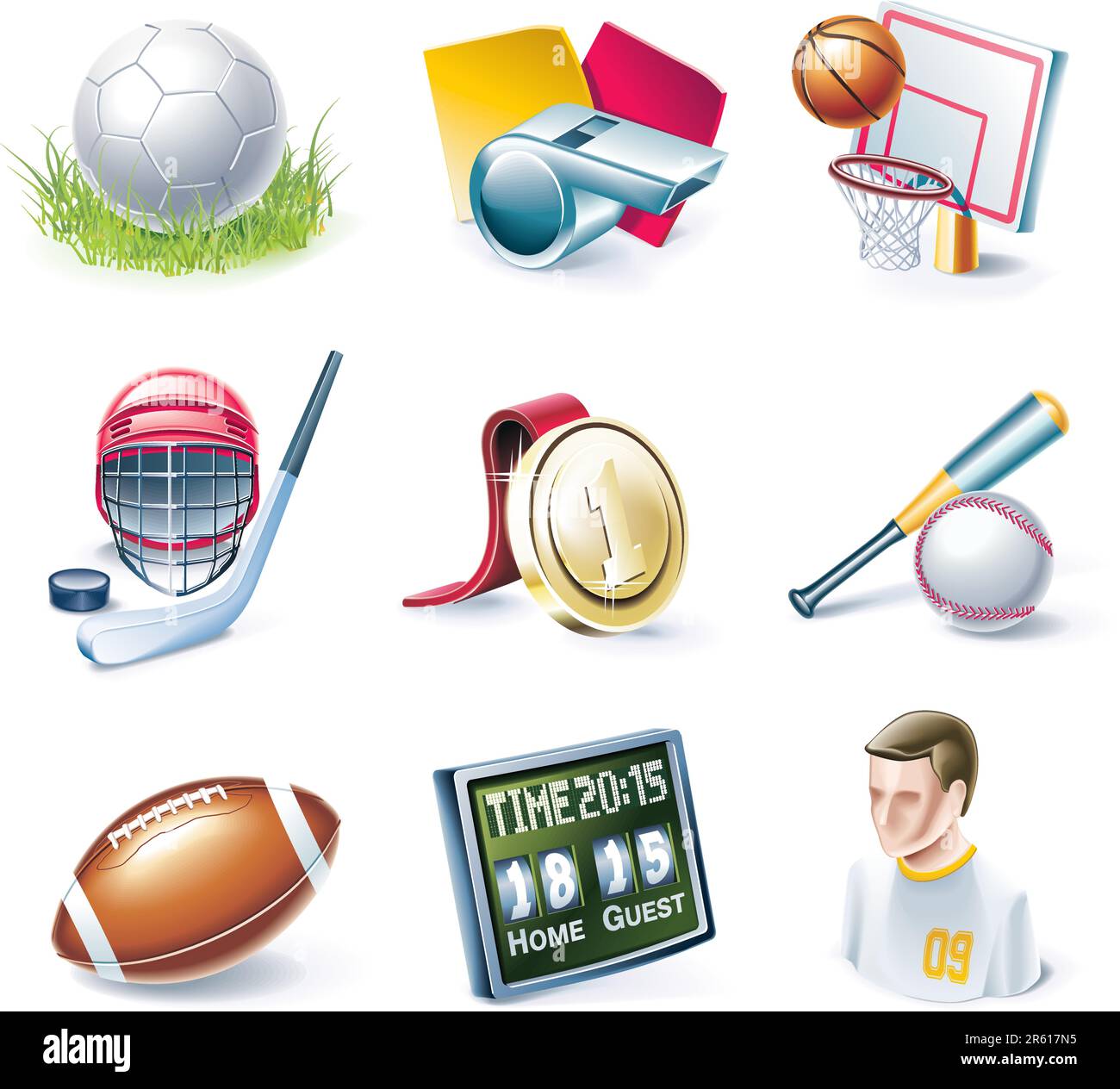 Set of highly detailed cartoon icons Stock Vector Image & Art - Alamy