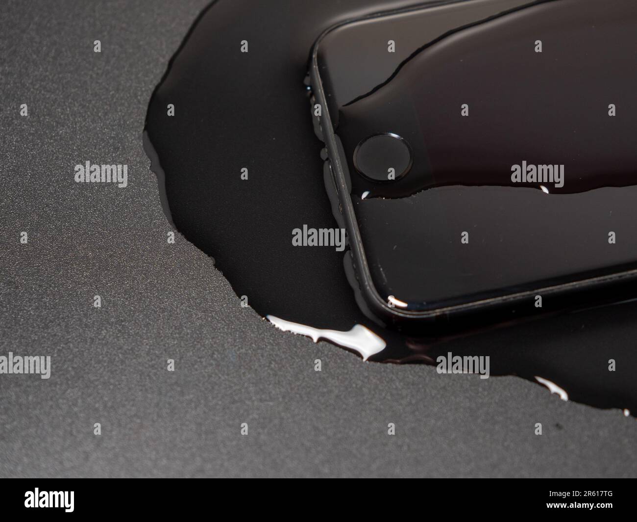 Water has been spilled on the Smartphone. The smartphone fell into the ...