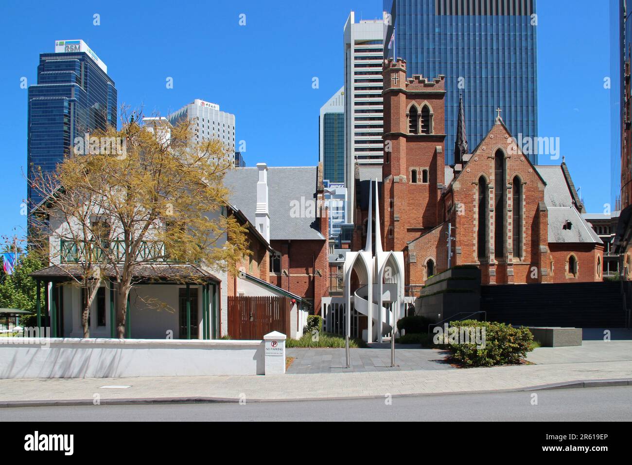 Town skyline and st georges church tower hi-res stock photography and ...