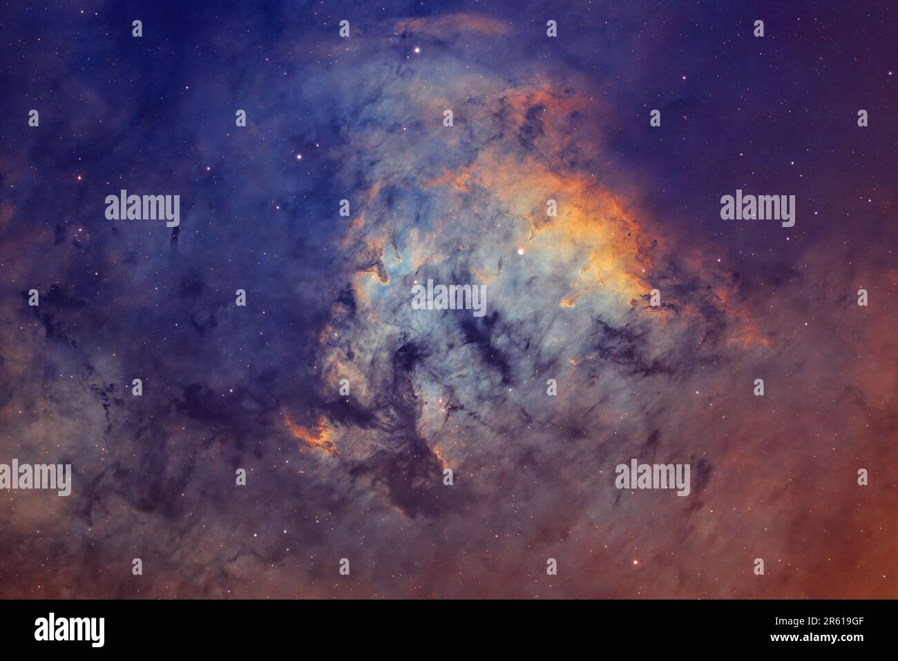 Deep sky high resolution astrophotography of the nebula NGC 7822 in the constellation Cepheus ...