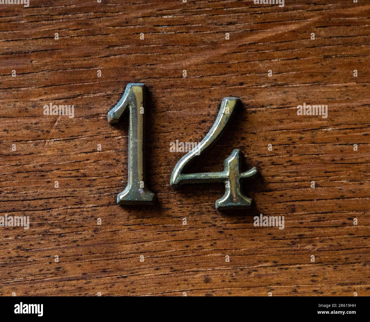 Brass number 14 hi-res stock photography and images - Alamy