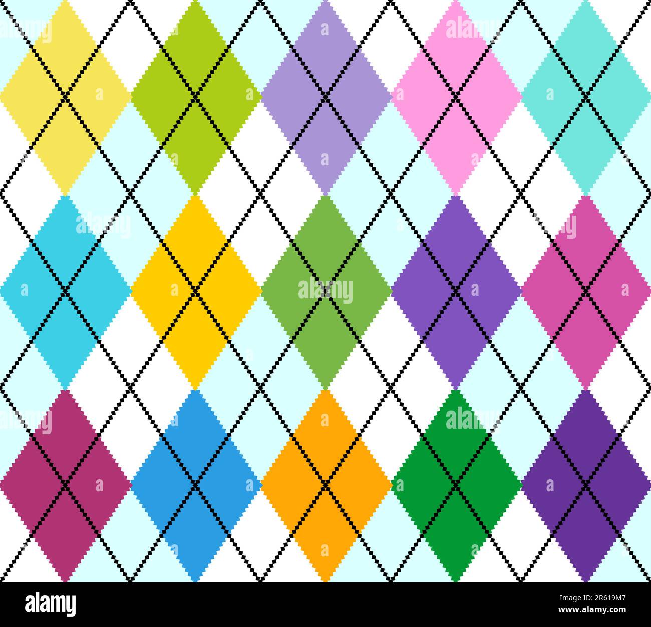 Vector colourful argyle seamless pattern, repeating design, all ...