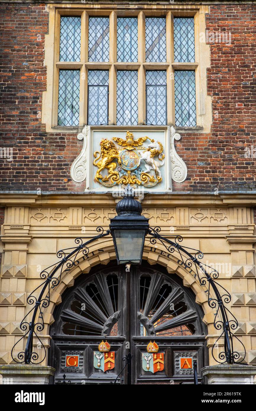 The exterior of the historic Abbots Hospital in the town of Guildford ...