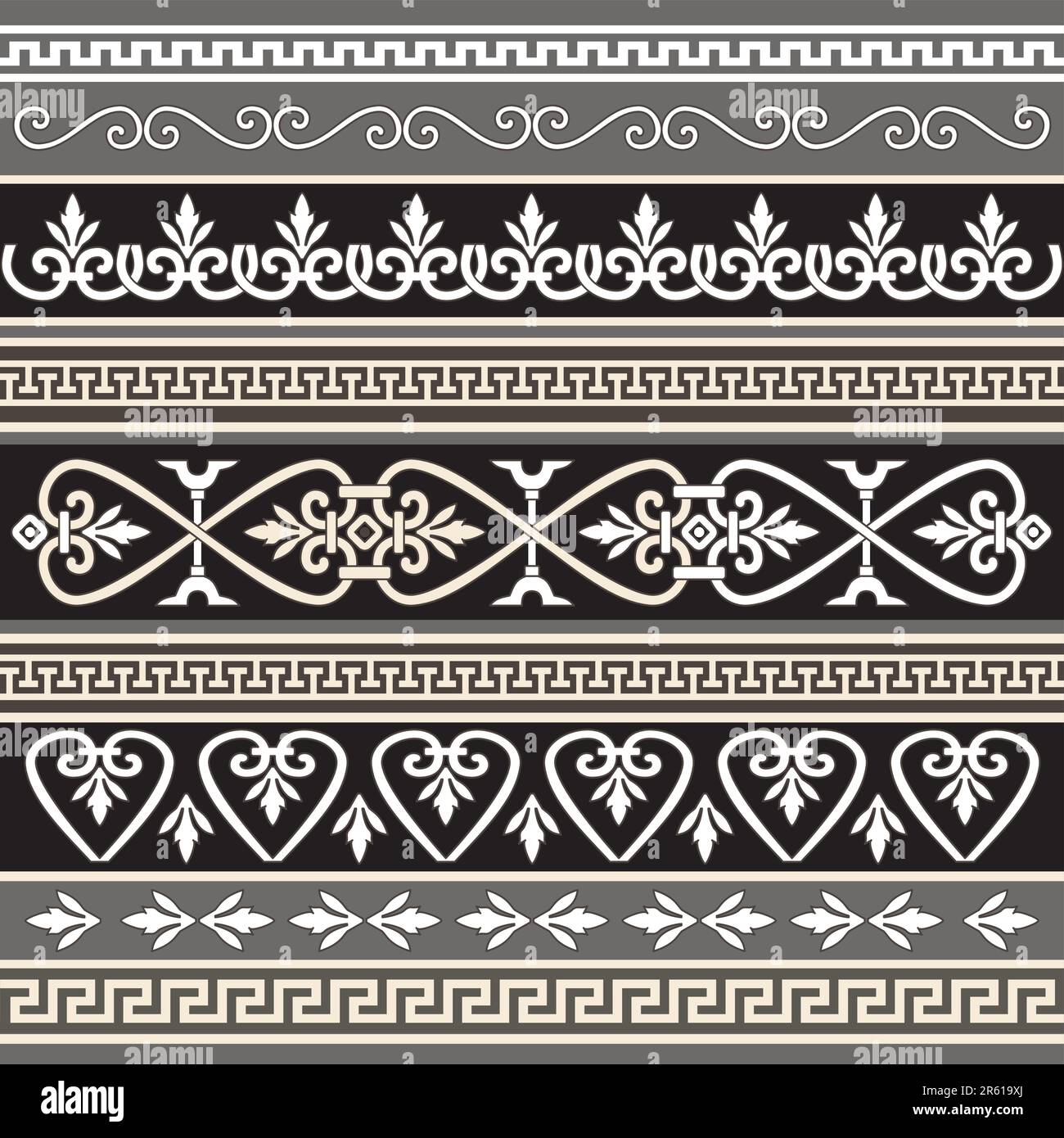 Vector borders or ornaments, isolate design elements.All elements are ...