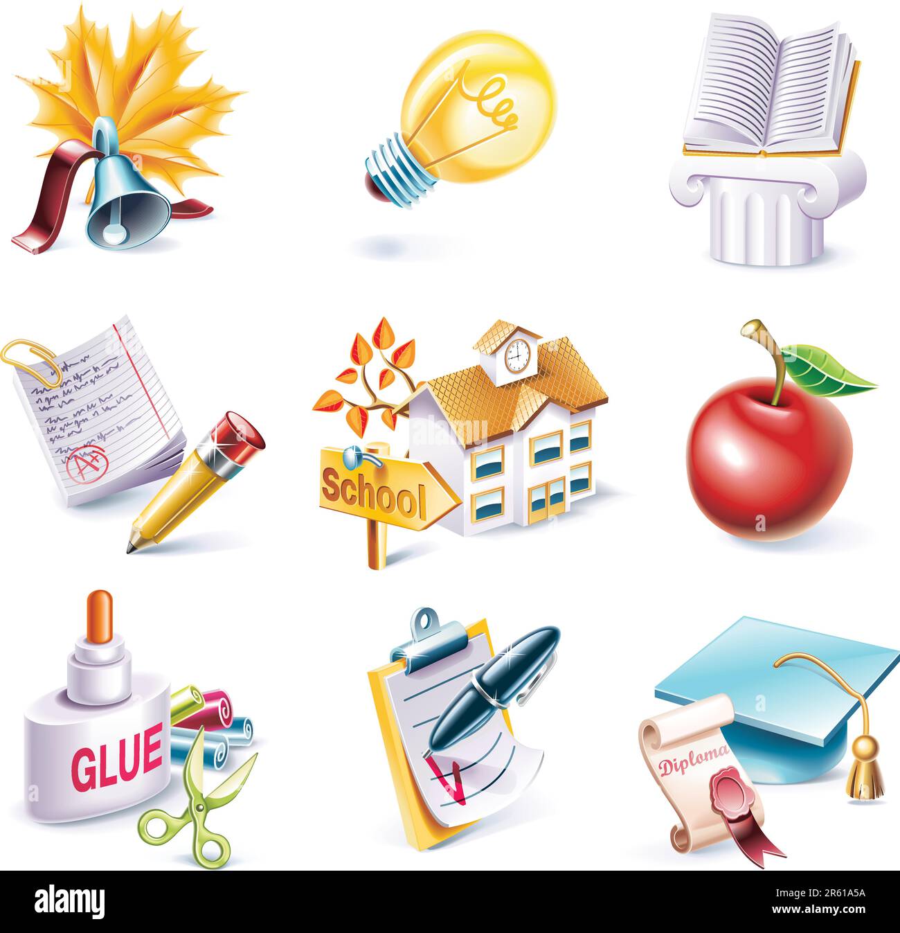 Set of highly detailed cartoon icons Stock Vector Image & Art - Alamy