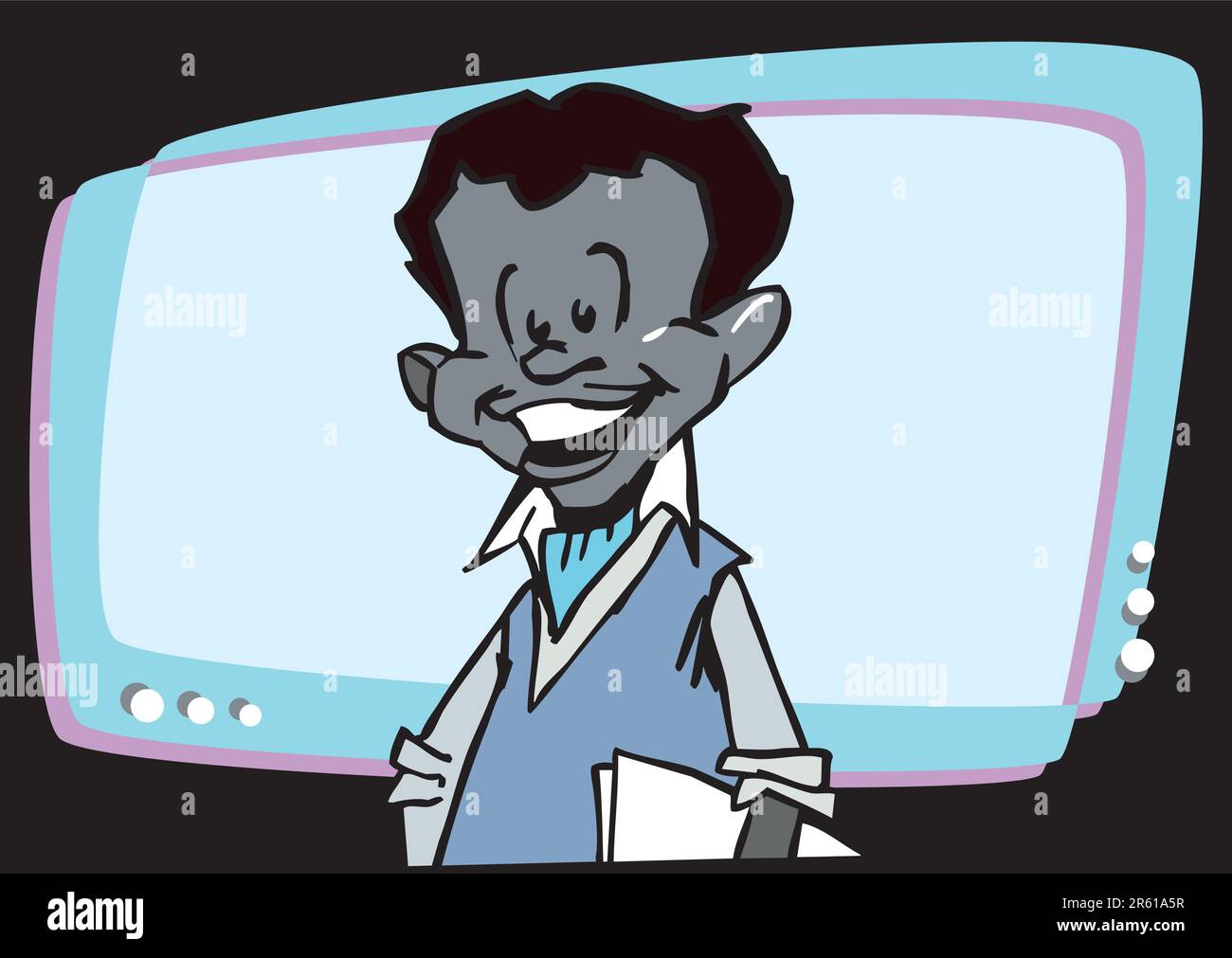 speaker or film director and screen - cartoon style Stock Vector Image ...