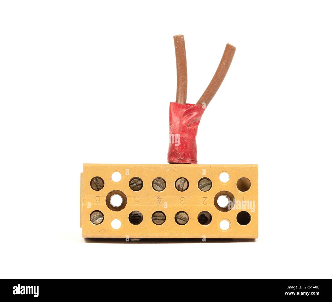 Electrical connector block, isolated on white background Stock Photo ...