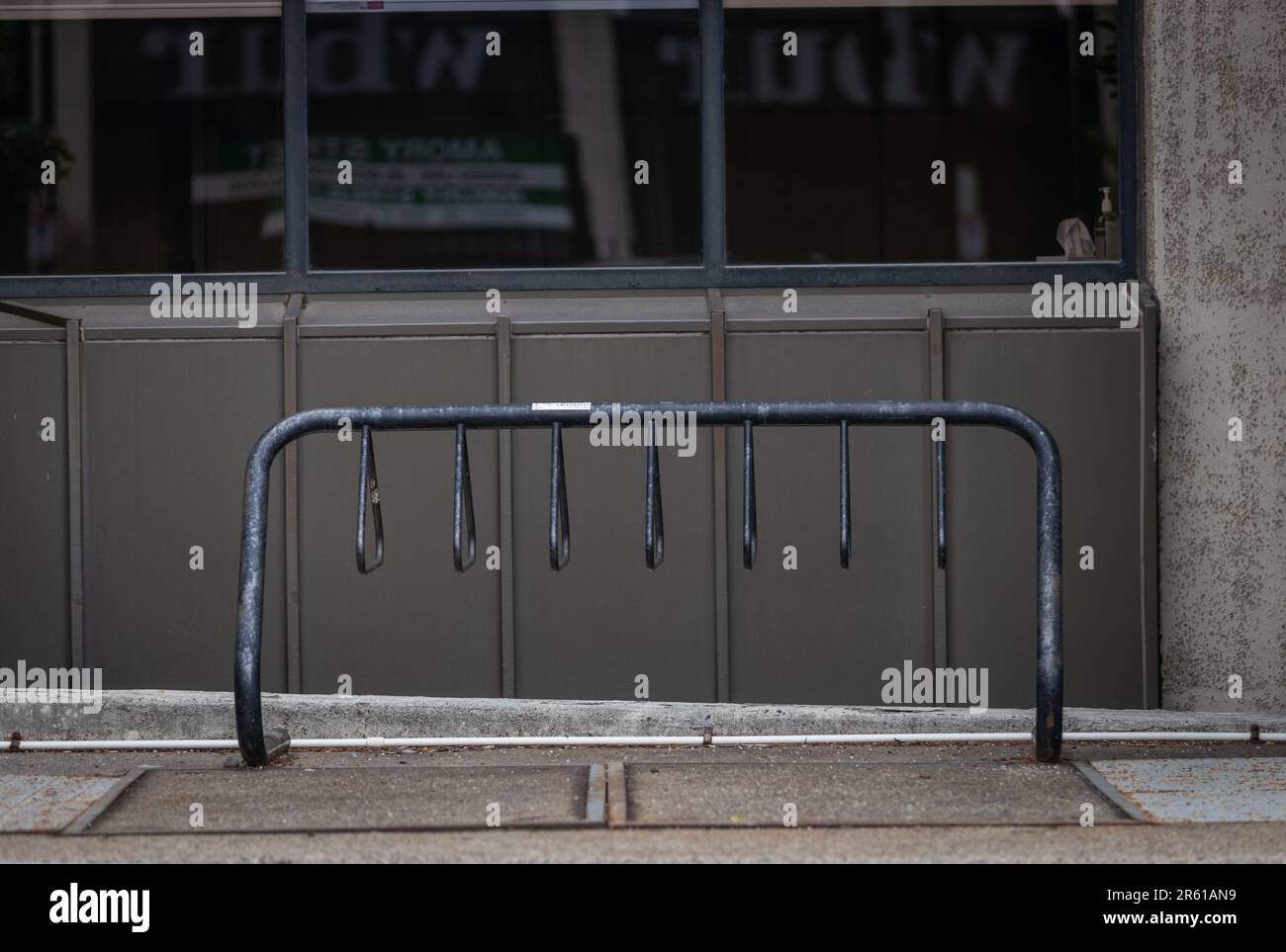 An empty bike rack in Boston, USA Stock Photo - Alamy