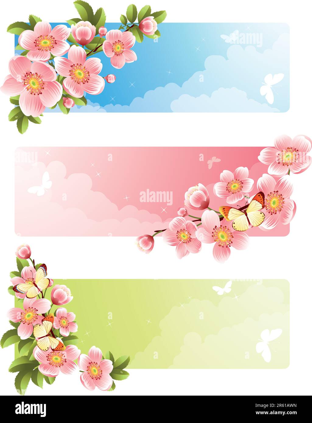 Vector illustration - Flower banners Stock Vector Image & Art - Alamy