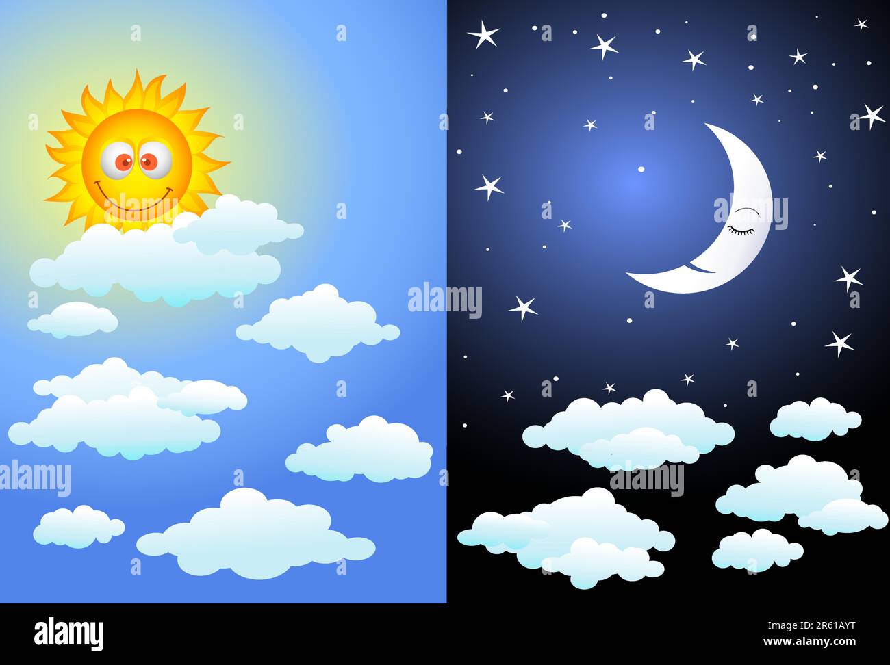 Day and night, cartoon illustration Stock Vector Image & Art - Alamy