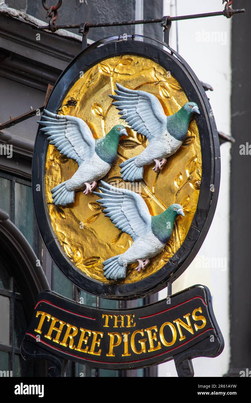 Surrey, UK - April 5th 2023: close-up of the traditional hanging sign ...