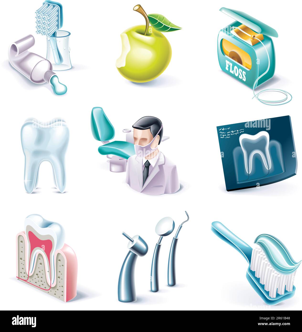 Set of highly detailed cartoon icons Stock Vector Image & Art - Alamy