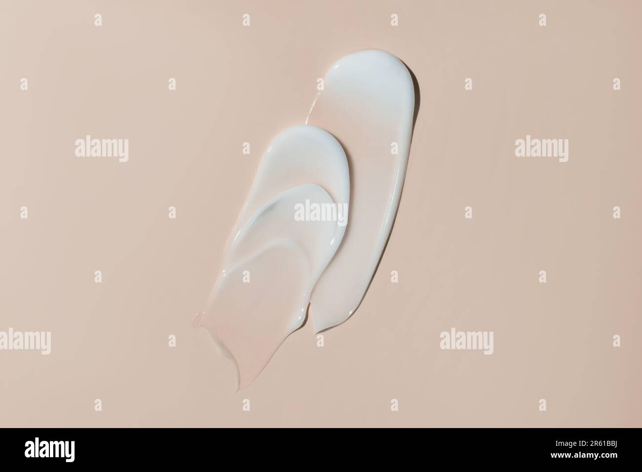 White cosmetic cream texture, skincare lotion swatch on pastel ...