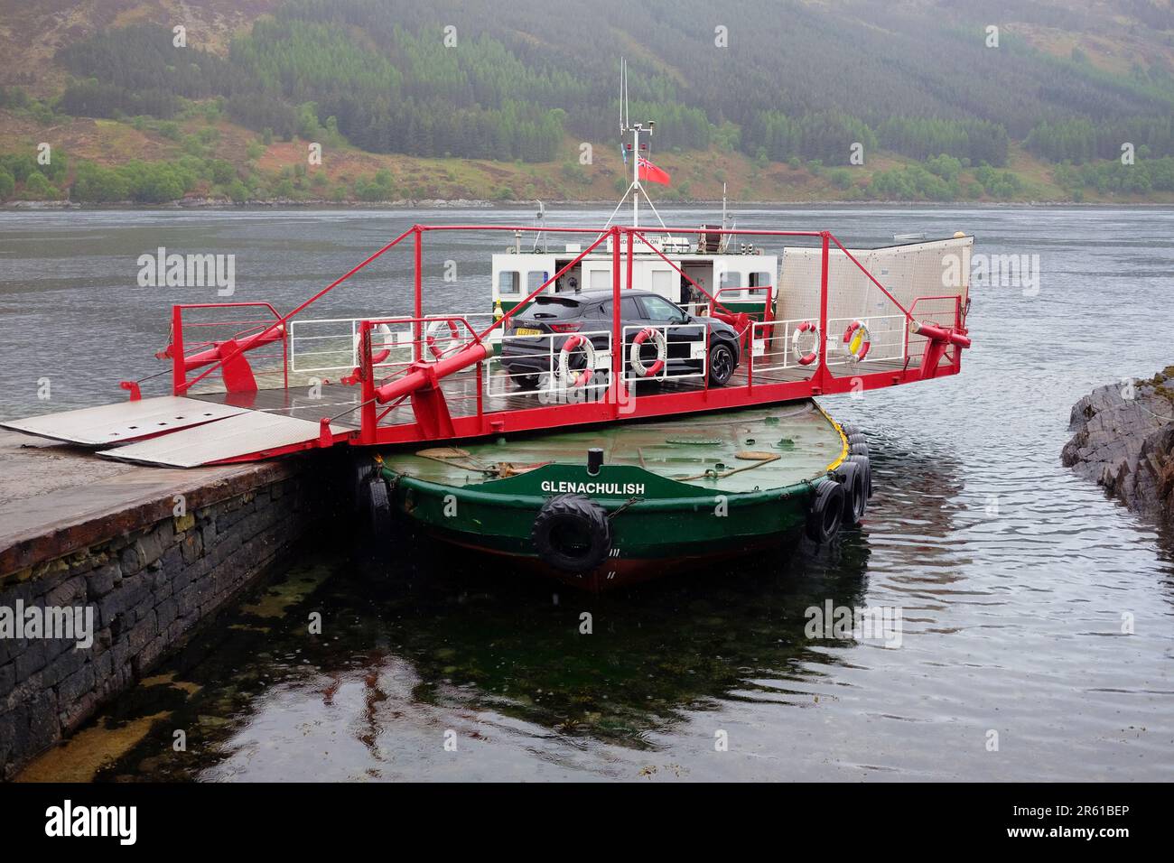 Scotland, Highlands, Skye and Lochalsh, The Glenelg to Kylerhea ferry ...