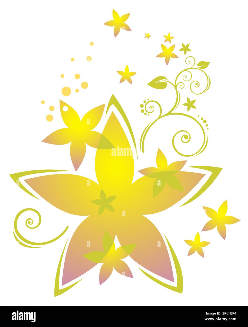 Ornate flower pattern on Cut Out Stock Images & Pictures - Alamy