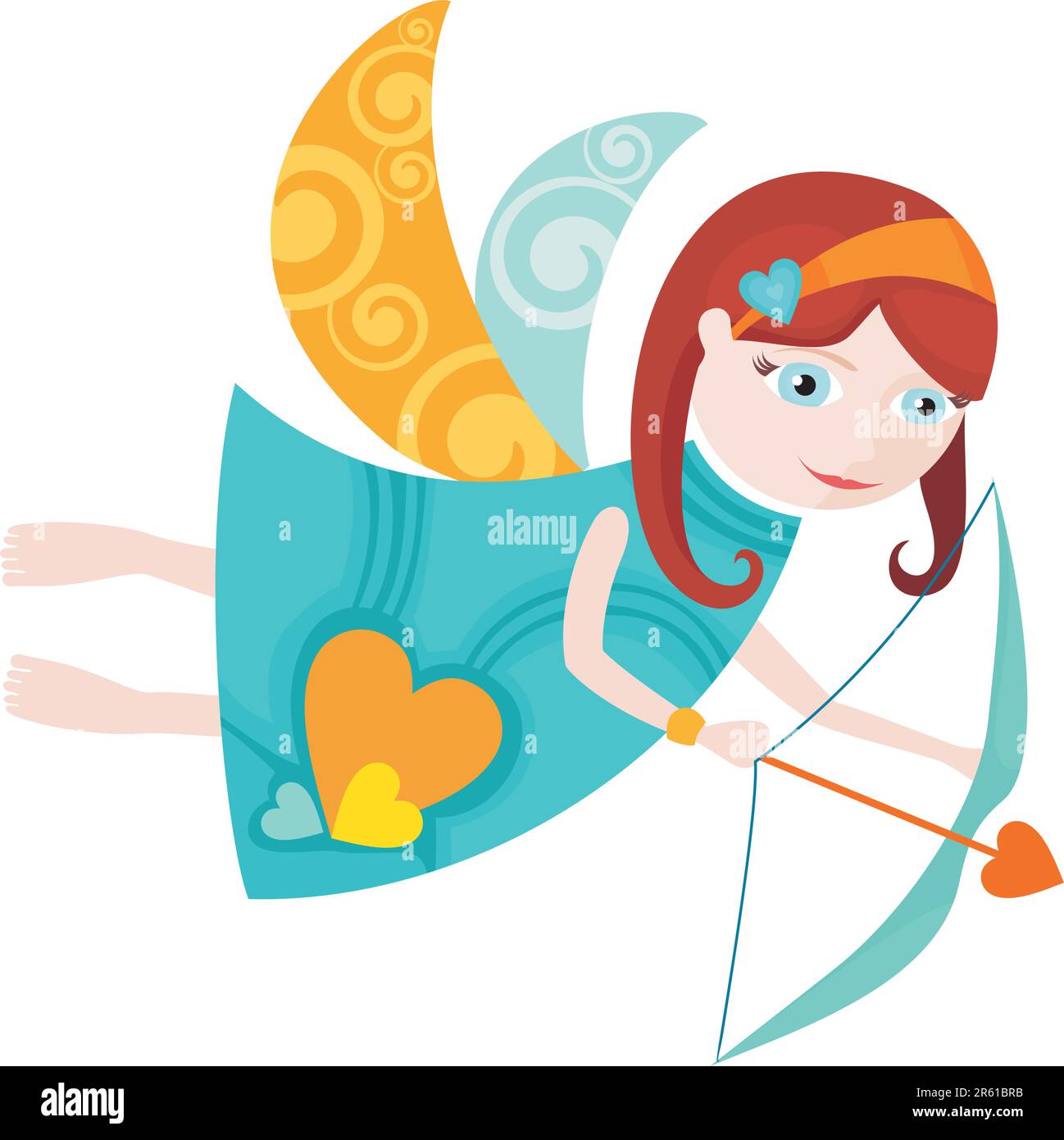 Vector Illustration Of A Cute Angel Stock Vector Image And Art Alamy