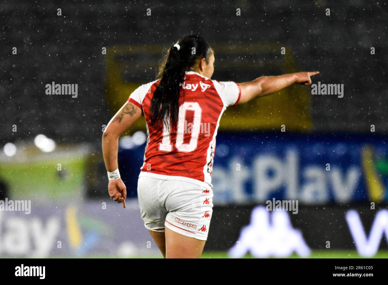Bogota, Colombia. 05th June, 2023. Santa Fe's Camila Reyes reacts ...