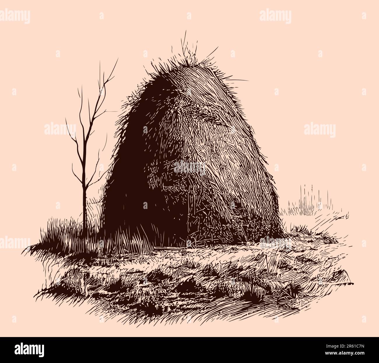 Haystack sketch hand drawn in doodle style illustration Stock Vector ...