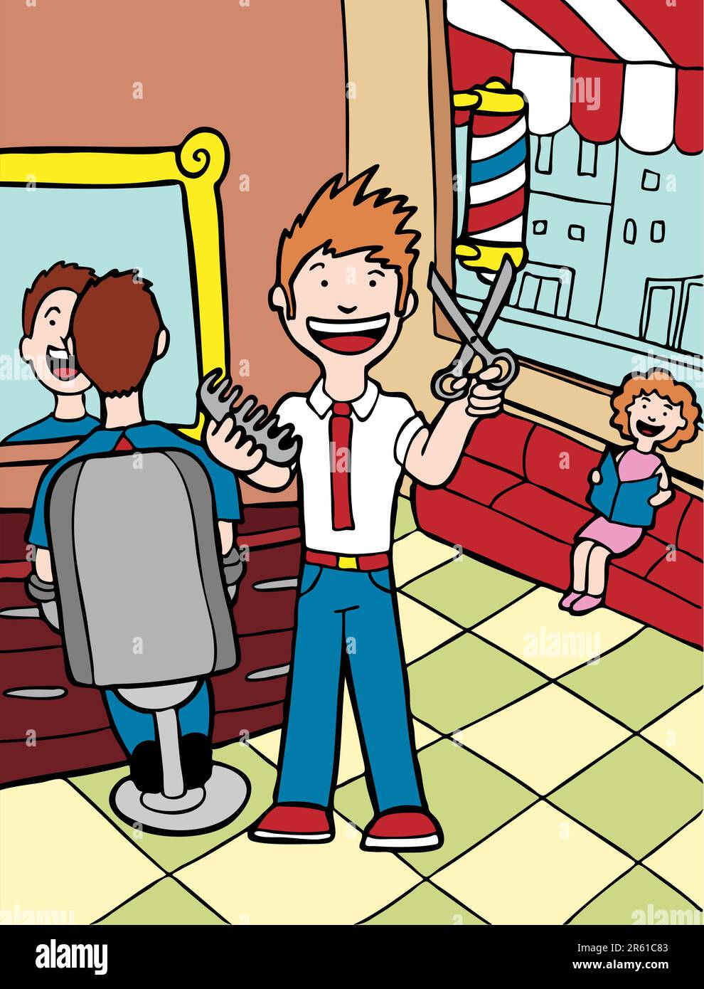 Client in salon Stock Vector Images - Alamy