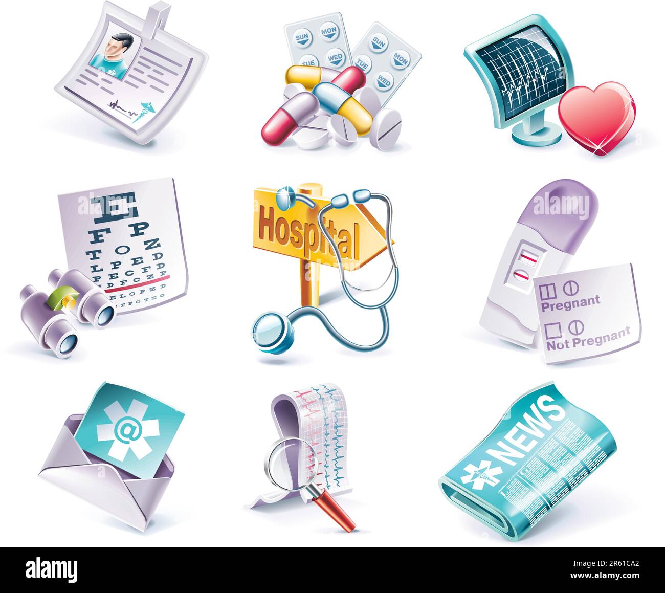 Set of highly detailed cartoon icons Stock Vector Image & Art - Alamy