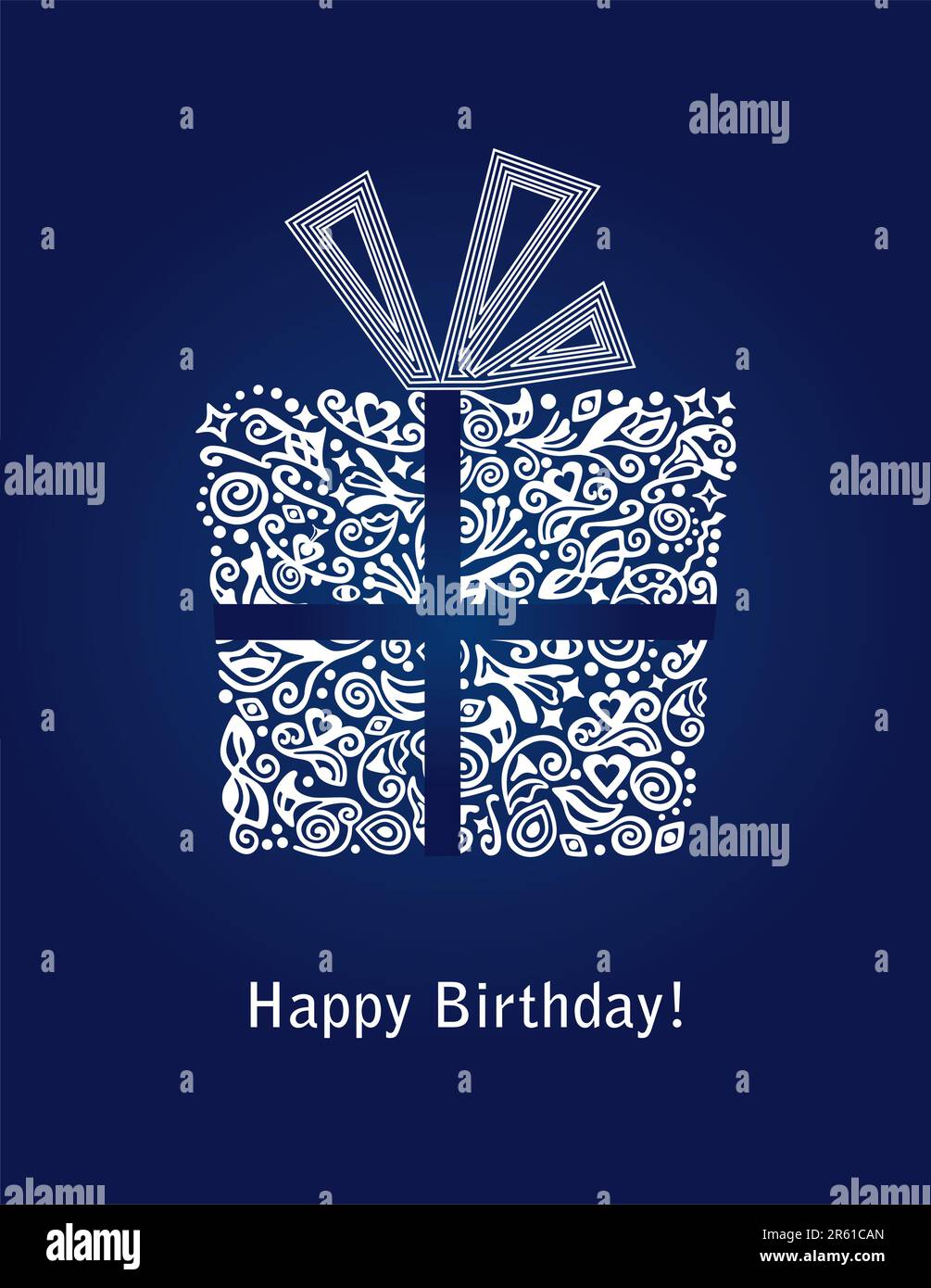 Detailed blue Happy Birthday card Stock Vector Image & Art - Alamy