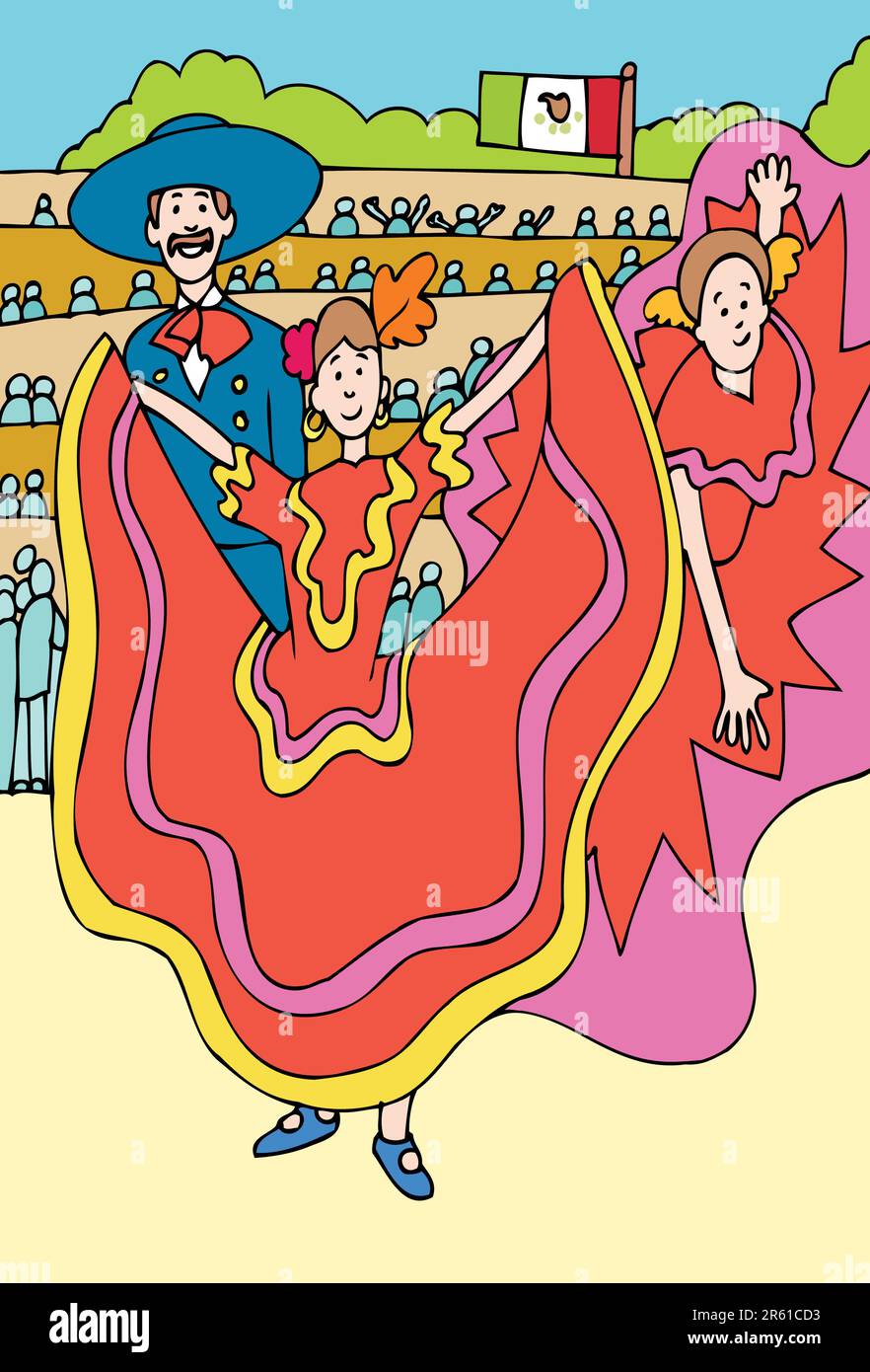 Dancer celebrate Cince De Mayo at a Mexican festival Stock Vector Image ...