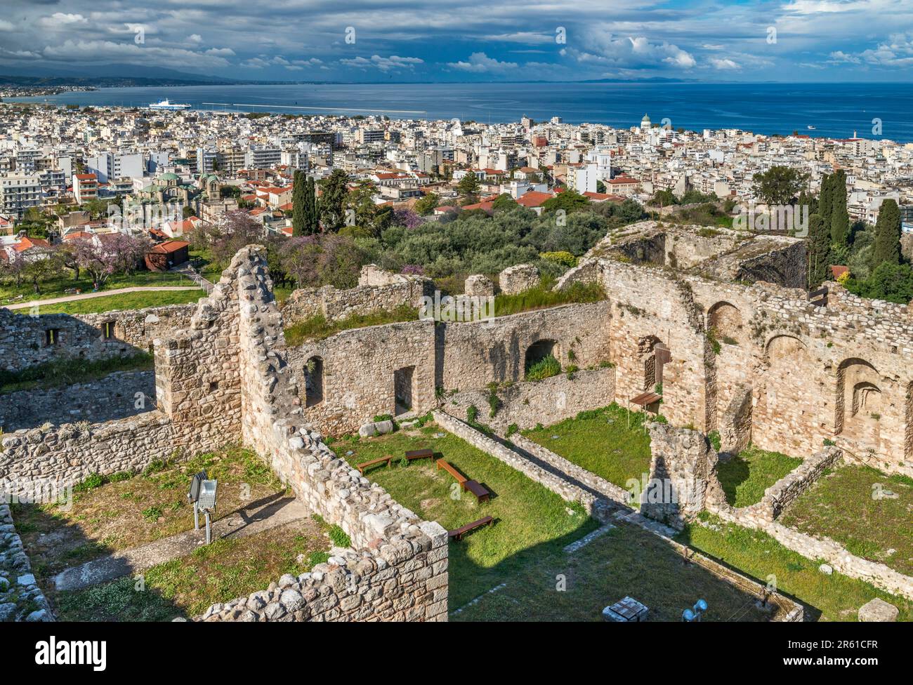 Patras Fortress (Kastro), city of Patra at Gulf of Patra, Peloponnese ...