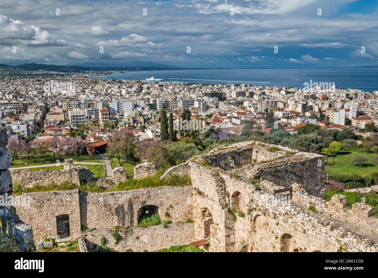 Patras Fortress (Kastro), city of Patra at Gulf of Patra, Peloponnese ...